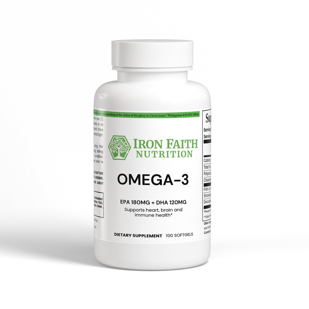 Omega-3 Fish Oil – EPA 180 mg + DHA 120 mg per Softgel | Iron Faith Nutrition